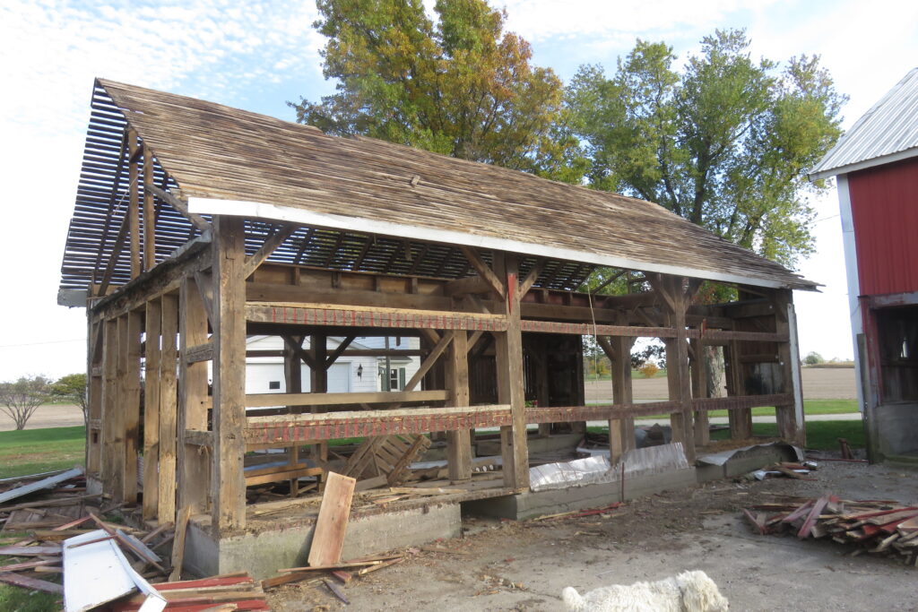 20' × 32' Hand Hewn Timber Frame Corn Crib - BarnTraders.com